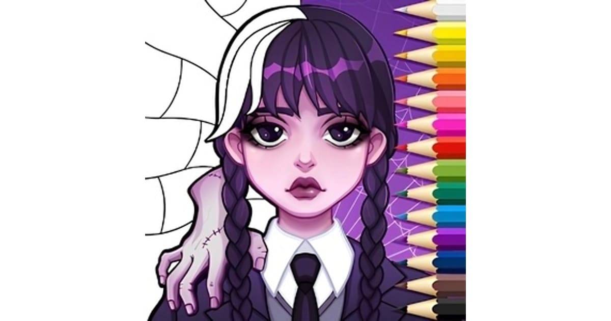 Coloring Book: Wednesday Addams Dancing - Play Coloring Book: Wednesday ...